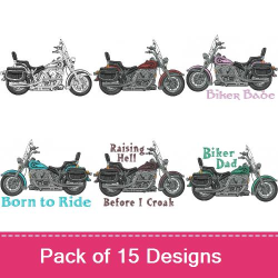 Motorcycles Embroidery design pack by Machine Embroidery Designs ...