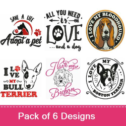 Love My Dog Embroidery design pack by Maya Kreations ...