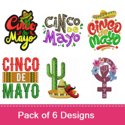 Cinco De Mayo Embroidery design pack by Maya Kreations, Embroidery ...
