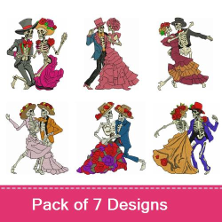 Skeleton Dancing Couple Embroidery design pack by Maya Kreations ...