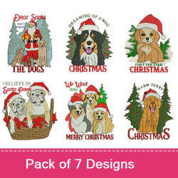 Christmas Dogs Embroidery design pack by Maya Kreations ...