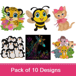 Animals Embroidery design pack by Maya Kreations | EmbroideryDesigns.com
