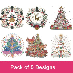 Xmas Trees Embroidery design pack by Maya Kreations | EmbroideryDesigns.com