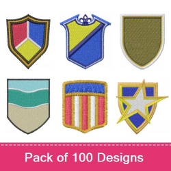 100 SHIELDS-2 Embroidery design pack by Mead Artworks ...