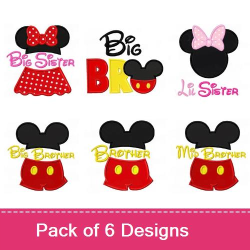 Brother & Sister Mickey Embroidery design pack by Method Man Designs ...