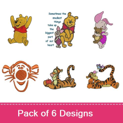 Pooh Piglet & Tigger Embroidery design pack by Method Man Designs ...