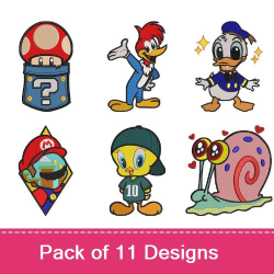 Cartoons Embroidery design pack by Method Man Designs, Embroidery Packs ...