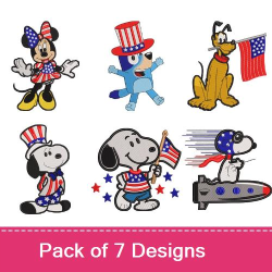 Patriotic Cartoons Embroidery design pack by Method Man Designs ...