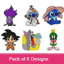 Animation Characters Embroidery design pack by Method Man Designs ...