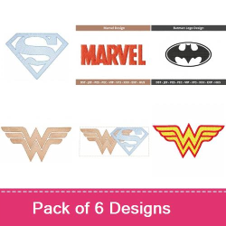 Superhero Emblems Embroidery design pack by Method Man Designs ...