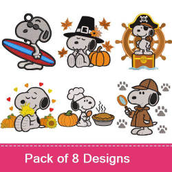 Snoopy Embroidery design pack by Method Man Designs, Embroidery Packs ...