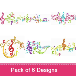 Music Note & Treble Clef Embroidery design pack by Mira Embroidery ...
