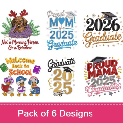 Graduate Embroidery design pack by Mira Embroidery | EmbroideryDesigns.com