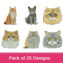 Cats Embroidery design pack by Moxie Embroidery, Embroidery Packs on ...