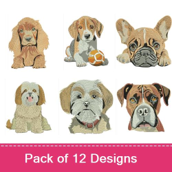Dogs Embroidery design pack by Moxie Embroidery | EmbroideryDesigns.com