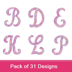 Applique Script Font Embroidery design pack by Needle Passion ...