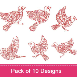 Redwork Birds Embroidery design pack by Pat Williams, Embroidery Packs ...
