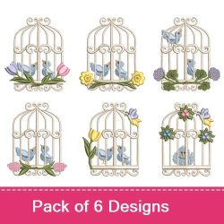 Sweet Birdcage Embroidery design pack by Pat Williams, Embroidery Packs ...