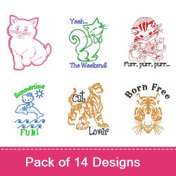 Purrrfect Cats Embroidery design pack by Satin Stitch, Embroidery Packs ...