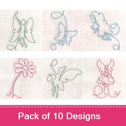 Free Motion Fairies Embroidery design pack by Shady Threads, Embroidery ...