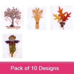 Autumn Décor Embroidery design pack by Starbird Inc, Embroidery Packs ...