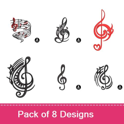 Music Notes Embroidery design pack by Stitch Mama Creations, Embroidery ...