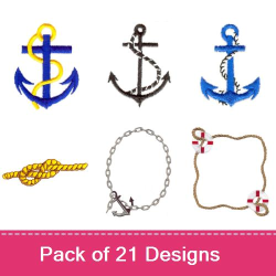 Nautical Borders & Symbols Embroidery design pack by Stitchitize ...