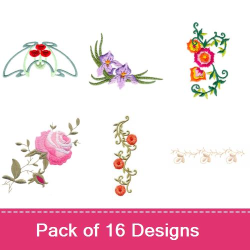 Decorative Flowers Embroidery design pack by Stitchitize, Embroidery ...