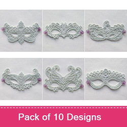 FSL Masks Embroidery design pack by Sweet Heirloom | EmbroideryDesigns.com