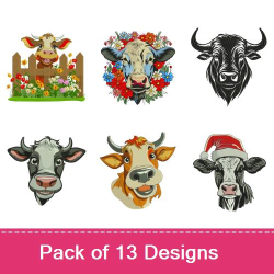 Happy Heifers Embroidery design pack by Thread Mingle, Embroidery Packs ...