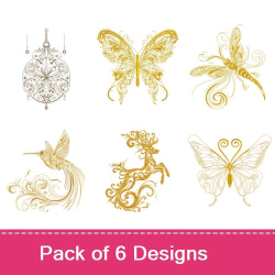 Golden Works Embroidery design pack by Thread Mingle, Embroidery Packs ...