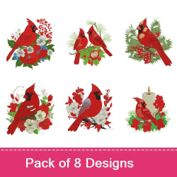 Christmas Cardinals Embroidery design pack by Thread Mingle, Embroidery ...