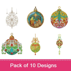 Christmas Ornaments Embroidery design pack by Thread Mingle, Embroidery ...