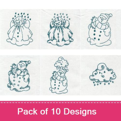 Snowman Redwork Embroidery design pack by Twilight Firefly Designs ...