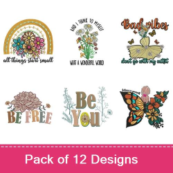 Mental Health Embroidery design pack by Unicorn Creatives, Embroidery ...