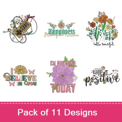 Keep It Positive Embroidery design pack by Unicorn Creatives ...