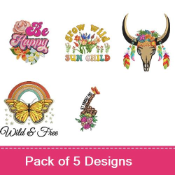 Wild & Free Embroidery design pack by Unicorn Creatives ...