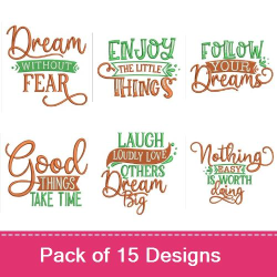Motivating Quotes Embroidery design pack by Unicorn Creatives ...