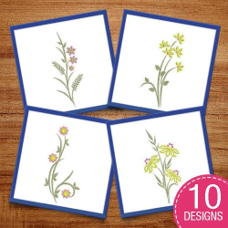 Elegant Flowers Embroidery design pack by Wind Bell Embroidery ...