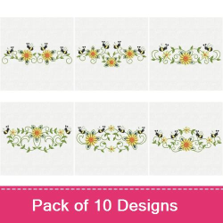 Bee Border Decorations Embroidery design pack by Wind Bell Embroidery ...