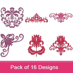 Flower Damask Embroidery design pack by Wind Bell Embroidery ...
