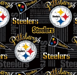 Steelers NFL Retro Design Black - Fabric Traditions NFL-14450D with ...