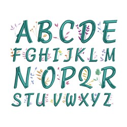Leafy Alphabet by Artsy Knots on EmbroideryDesigns.com ...