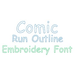 Comic Run Outline Font by Artsy Knots on EmbroideryDesigns.com ...