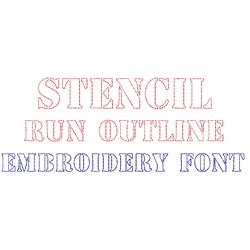Stencil Run Outline Font by Artsy Knots on EmbroideryDesigns.com ...