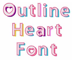 Outline Heart Font by Concord Collections on EmbroideryDesigns.com ...