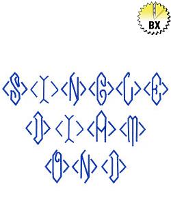 Single Diamond Monogram Embrilliance by Embroidery Patterns on ...