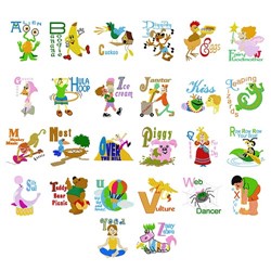 Funny Alphabet by Foxy Ladybug Designs on EmbroideryDesigns.com ...