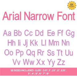 Arial Narrow - 12 Sizes Included Embrilliance by Maya Kreations on ...