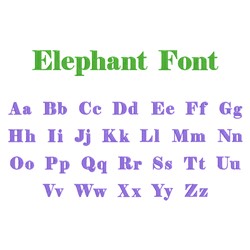 Elephant Font by Maya Kreations Home Format Fonts on EmbroideryDesigns ...